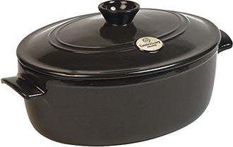 Emile Henry Eh794560 Cocotte Ovale Céramique Noir Fusain 33,5 X 26,5 X 18,5 cm