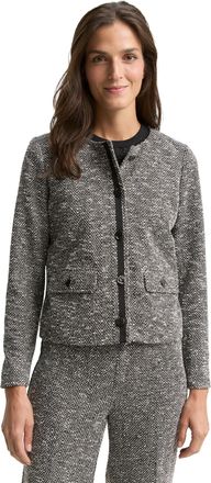 Tom Tailor Damen 1048647 Regular Fit Boucl&eacute; Jacke, 39180-Salt Pepper Boucle Structure, XXL