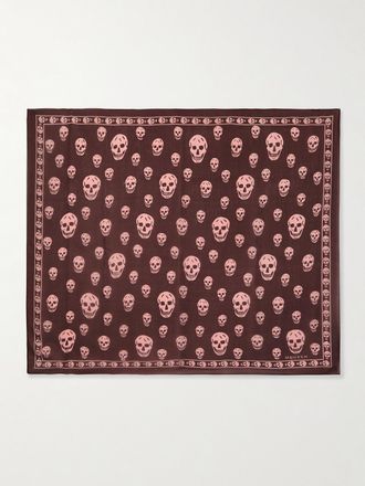 Alexander McQueen Foulard En Mousseline De Soie Imprimée - Bordeaux