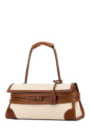 Moschino Womens Sand Canvas Shoulder Bag Naturalecuoio Borse A Mano