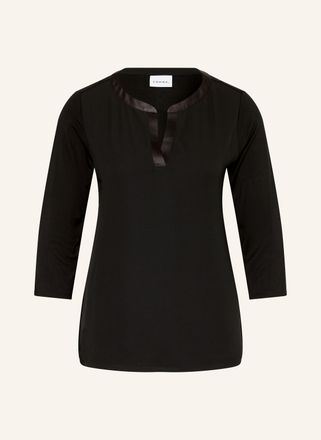 Comma Comma Blusenshirt Im Materialmix Mit 3/4-Arm schwarz