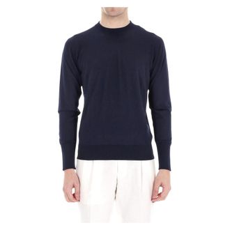 Eleventy Maglia girocollo in lana Avalon - - Knitwear - Herren - Blau - XL