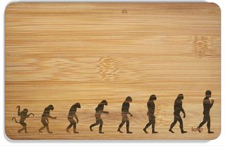 Wallario Frühstücksbrettchen aus Holz, Holzunterlage, Holzbrettchen Evolution - Die Entwicklung des Menschen, Größe 22 x 14 cm