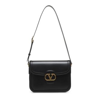 Valentino Garavani Schwarze Ledertasche mit VLogo - - Bags - Herren - Schwarzk - ONE SIZE