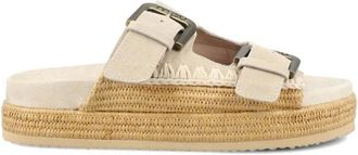 Mou Femme, Chaussures, Beige, Taille: 38 EU Sandales Tress&eacute;es &agrave; Boucle