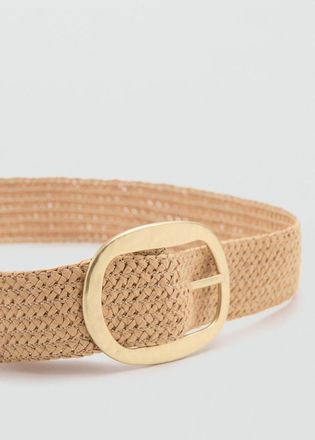 Mango Ceinture fibre naturelle boucle ovale beige - Femme - S - MANGO