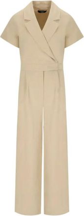 Max Mara Femme, Combinaisons et Ensembles, Beige, Taille: 36 FR Combinaison Batavia en viscose et lin