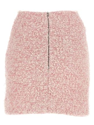 Balenciaga Cotton-Blend Tweed Skirt - Pink