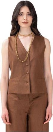 Max Mara Femme, Vestes, Brun, Taille: 42 FR Carnet Gilet
