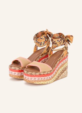 Kurt Geiger Plateau-Wedges Scarf Mit Schmucksteinen beige