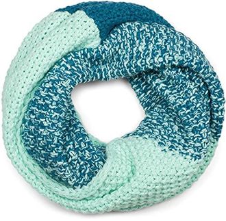 styleBREAKER Echarpe femme tricot&eacute;e en boucle 2 couleurs avec d&eacute;grad&eacute; de couleurs, motif grain de riz, chaude &eacute;charpe tricot&eacute;e hiver 01018165, couleur:Turquoise-p&eacute;