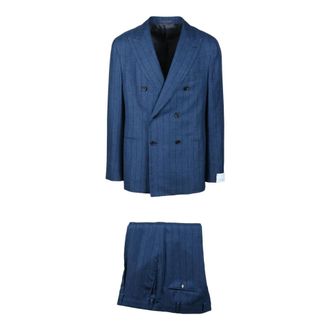 Caruso Wolle Leinen Seide Herren Kleid - - Suits - Herren - Blau - L