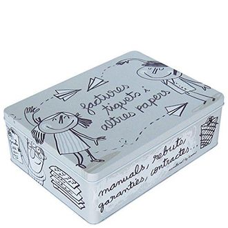 Laroom 13399 Metalldose Caixa der paperassa, grau