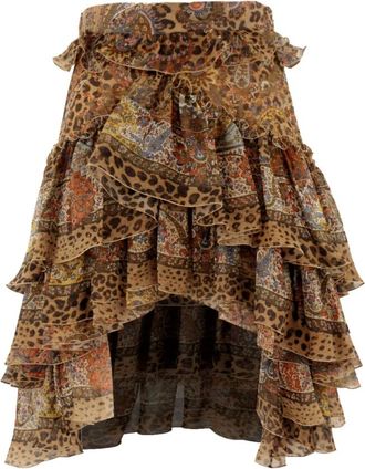 Etro Femme, Jupes, Multicolore, Taille: 38 FR Flounce Skirt