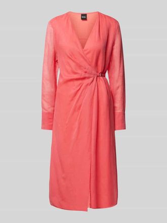 HUGO BOSS Knielanges Kleid aus Viskose-Leinen-Mix Modell Dosala