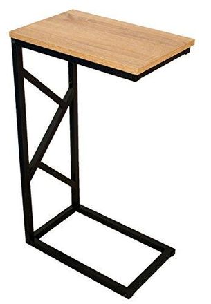 bonVIVO Table dAppoint, Bout de canap&eacute;, Bout de Canape Bois, Table Basse avec Structure en M&eacute;tal, Montage Facile, Style Industriel, pour Salon, Balcon, 40 x 2