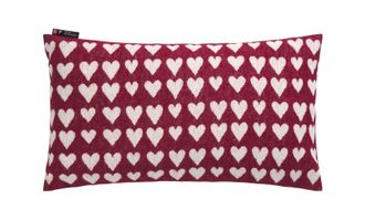 David Fussenegger Kissenh&uuml;lle Herzen 30x50cm Kissenbezug aus Recycling-Baumwolle nachhaltig produziert &Ouml;koTex100 GRS Made in Austria Farbe Bordeaux