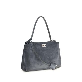 Balenciaga Womens Gray Calf Leather Bos Taurus Shoulder Bag