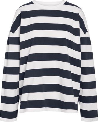 Noisy May Damen Nmember L/S Stripe Sweat Noos, Snow White, XL