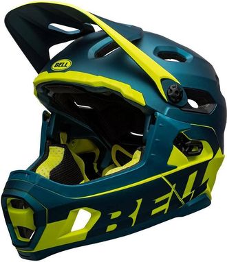 Bell Bell Unisex - Erwachsene Super DH Mips Fahrradhelm MTB, matte/gloss blue/hi-viz, M | 55-59cm
