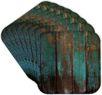 3D Rose Soft Untersetzer, grün, set-of-8-soft