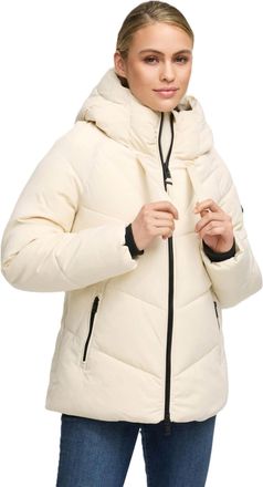 Marikoo Damen Winterjacke (XS-3XL) - gesteppt, mit fest integrierter Kapuze, 4 Taschen - N078 - Cream Gr&ouml;&szlig;e M - Gr.M