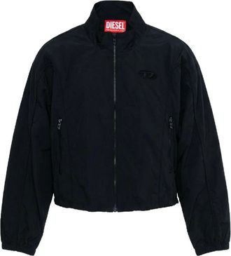 Diesel logo-detail zipped jacket - Schwarz