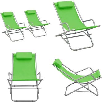 vidaXL Vidaxl - Schaukelst&uuml;hle 2 Stk. Stahl Gr&uuml;n - Gartensaison - Gartenliege - Liege Gr&uuml;n - Klappbarer Stuhl - Outdoor M&ouml;bel - Home & Living