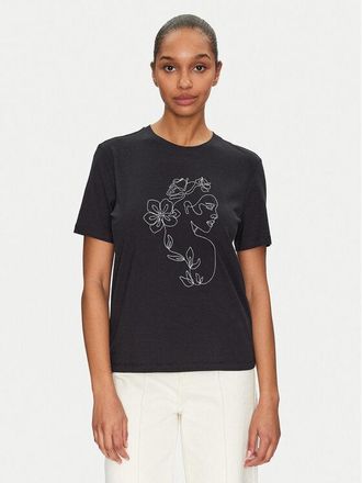 Vila T-Shirt Sybil 14108062 Schwarz Regular Fit