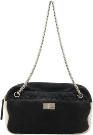 Chanel Pre-owned Sac Bandouli&egrave;re 2.55 en Satin et Toile - Femme - Pre-owned - Multicolore - Taille: ONE Size
