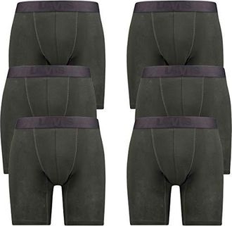 Levi's 6-Pack Levis Mens Movement Tencel Long Boxer Shorts Underpants Pant Underwear, Farben:Army Green, Größe Bekleidung:S