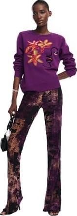 Desigual Sweat à Manches Longues en Tricot pour Femme Shirt, Rouge, Taille