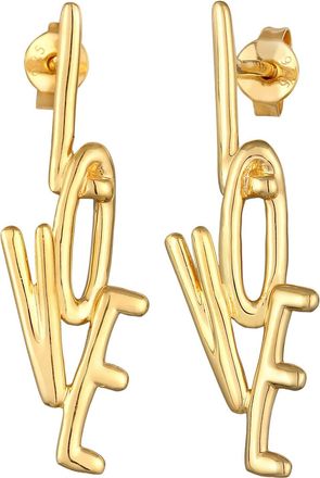 Elli Ohrringe Damen Ohrstecker Love Liebe in 925 Sterling Silber vergoldet