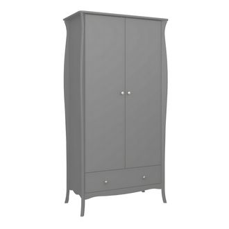 ebuy24 Simon 1 Schublade 2 T&uuml;ren grau. - Kleiderschrank - H192xB99xT50 - MDF, Kiefer - skandinavisch-clean - f&uuml;r Schlafzimmer - passt zu vielen Styles - hoch