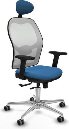 Piqueras y Crespo 24-Stunden-B&uuml;rostuhl mit 2D-Armen, h&ouml;henverstellbare Lendenwirbelst&uuml;tze und festes Kopfteil, ausgestattet mit Syncro/Traslack und eingespritztem Schau