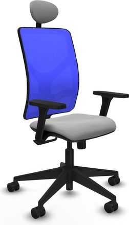 Piqueras y Crespo Economalla Stuhl mit 3D-Armlehnen, h&ouml;henverstellbarer Lendenwirbelst&uuml;tze und festem Kopfteil, ausgestattet mit Sincro 3 Positionen und Schneideschaum,