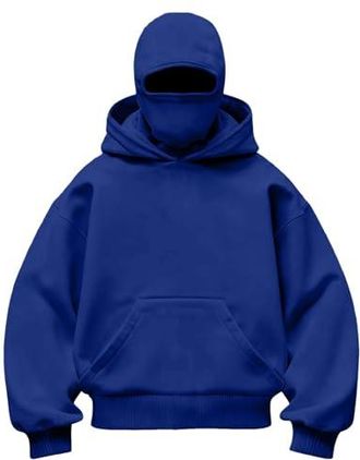Generic Lightweigh Sweat &agrave; capuche uni pour homme avec doublure en polaire double coupe-vent avec poche pour la p&ecirc;che, la course &agrave; pied, lentra&icirc;nement int&eacute;rie