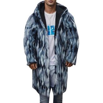 Generic Manteau Homme Hiver Long,Men&aposs Anoraks - Manteau breathable et chaud pour hommes coupe moderne doublure thermique motif carre et l&eacute;opard col artif