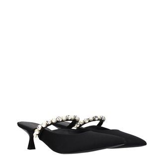 Stella McCartney Embellished Satin Stiletto Heel Sandal - Black