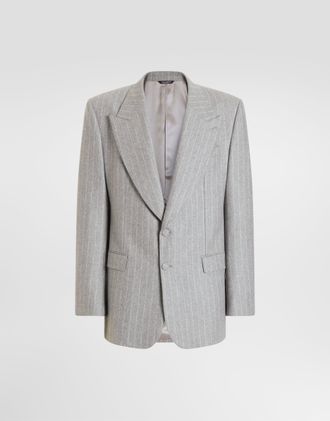Dolce & Gabbana Sakko Martini Aus Flanell In Nadelstreifenoptik - Mann Anz&uuml;ge Und Blazer n/d 56