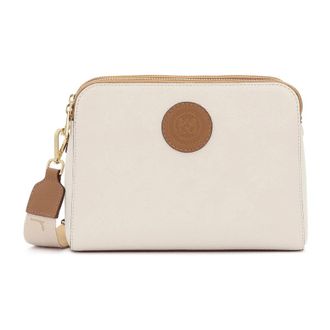 Kazar Kazar Wei&szlig;e und braune Lederhandtasche mit Logo-G&uuml;rteln - - Bags - Damen - Wei&szlig; - ONE SIZE