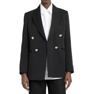 Lanvin Womens Black Virgin Wool Blazer Clothing