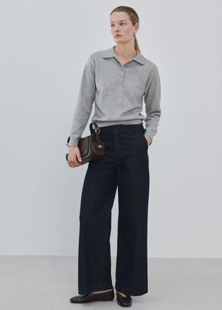 Mango Wide-Leg-Denim-Hose blau - Damen - 32 - MANGO