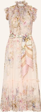Zimmermann Kleid Rebellion Mit R&uuml;schen Und Plissees beige