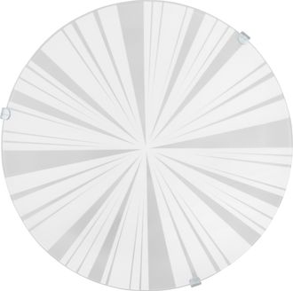 Eglo Deckenlampe Mars 1, 1 flammige Wandleuchte, Deckenleuchte aus Stahl, Farbe: Wei&szlig;, Glas: Wei&szlig; satiniert Motiv Strahlen, Fassung: E27