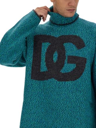 Dolce & Gabbana Logo-Embroidered Wool-Blend Sweater - Multicolor
