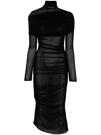 MUGLER Semi-transparentes Kleid - Schwarz