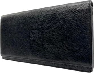 Loewe unisex, Pre-owned, Noir, Taille: ONE Size Portefeuille en cuir Pre-owned