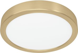 Eglo LED Deckenlampe Fueva 5, &Oslash; 21 cm, runde Deckenleuchte, Lampe Decke Schlafzimmer Flur, Aufbauleuchte aus Metall in Messing-geb&uuml;rstet, 2000 Lumen, warmw