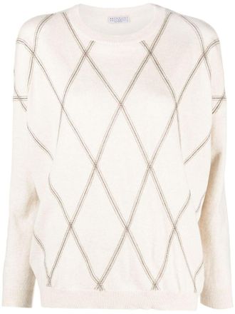 Brunello Cucinelli Pullover mit Perlen - Nude